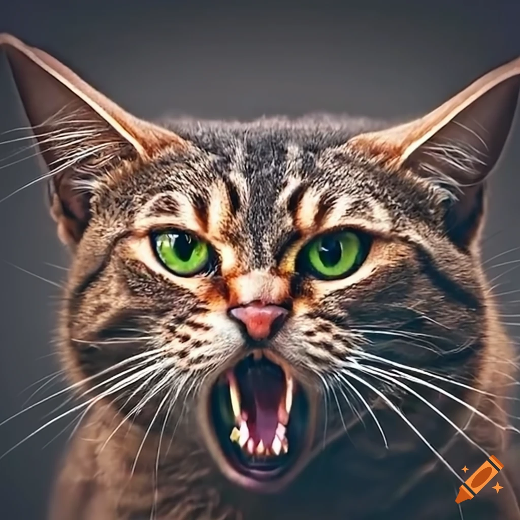 Angry cat on Craiyon