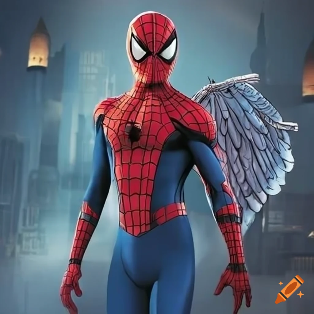 Superhero with wings in a fantastical reality on Craiyon