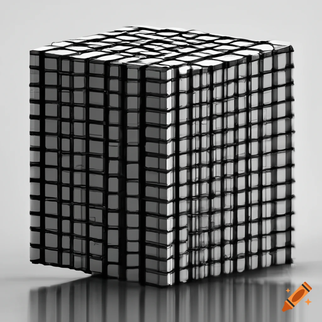 Abstract cube sculpture on Craiyon