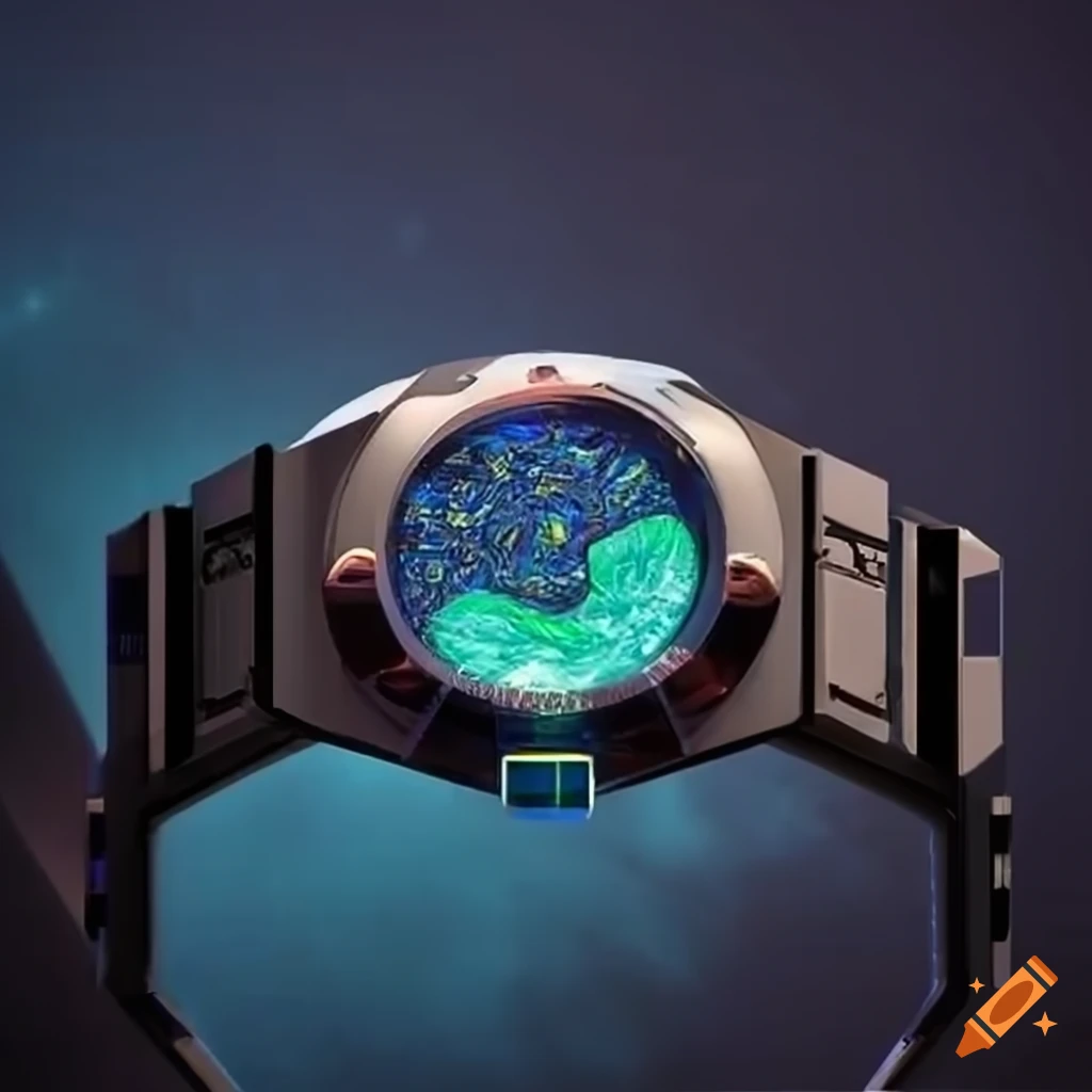 Futuristic celestial-inspired watch with space conquest theme on Craiyon
