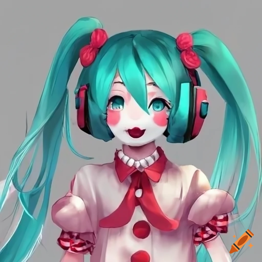 Hatsune miku as a clown on Craiyon