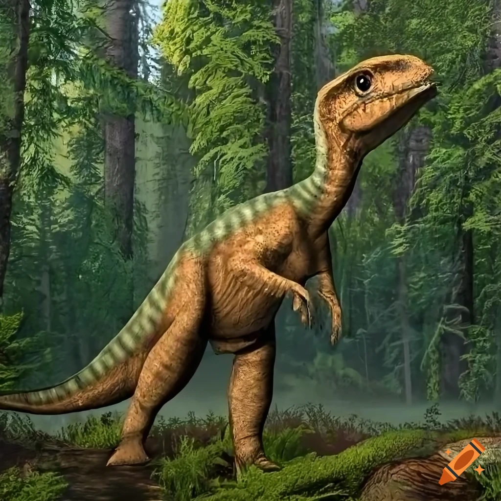 Duckbilled hadrosaur dinosaur with lizard-like color pattern in British ...