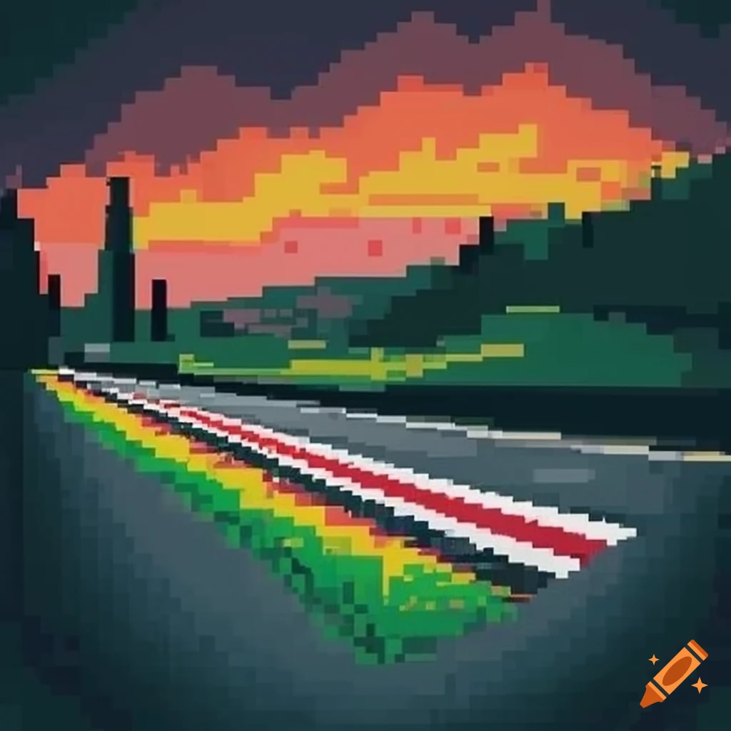 Circuit spa-francorchamps pixel art on Craiyon