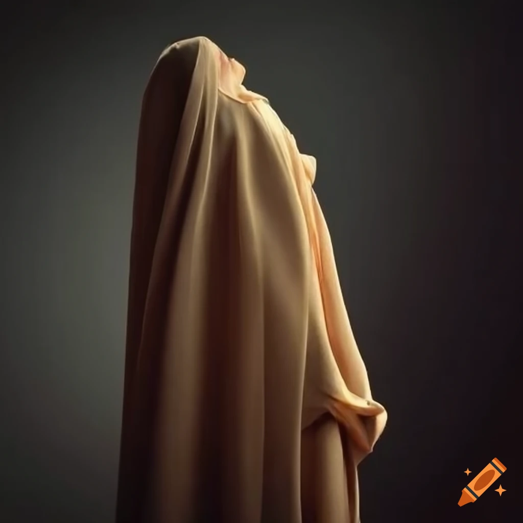 Woman draped in cloth on Craiyon