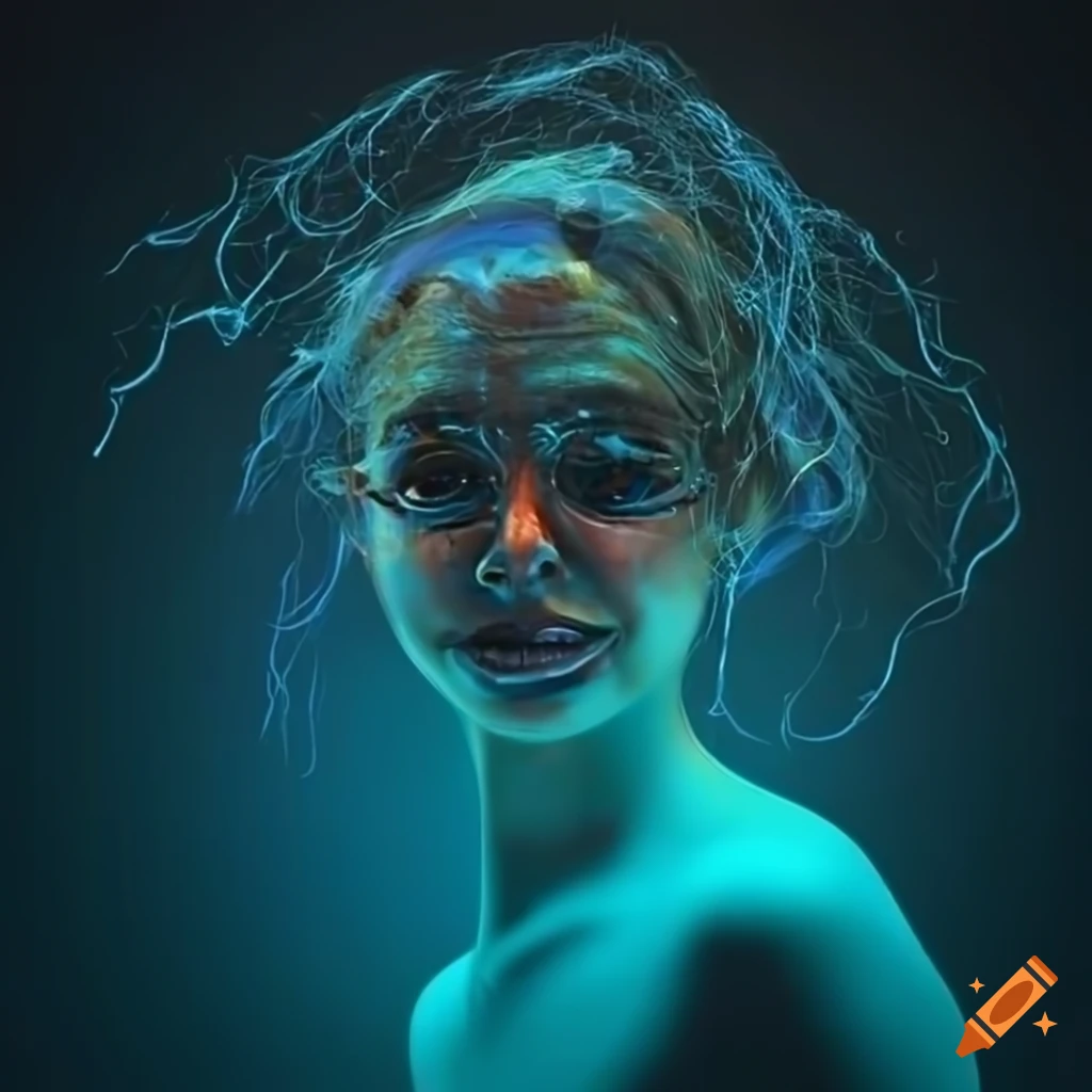 Person smiling in abstract time-lapse style on Craiyon