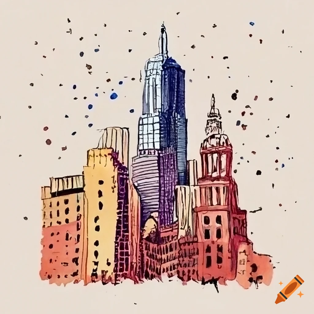 Simple drawing of manhattan, new york on Craiyon