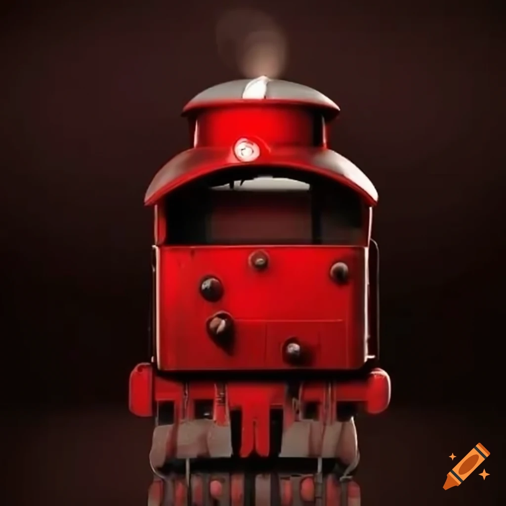 Red steam train robot on Craiyon
