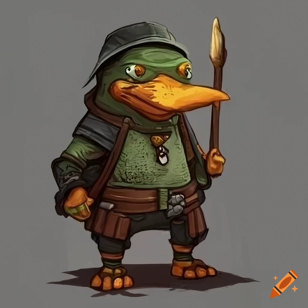 Platypus resistance fighter character for root rpg on Craiyon