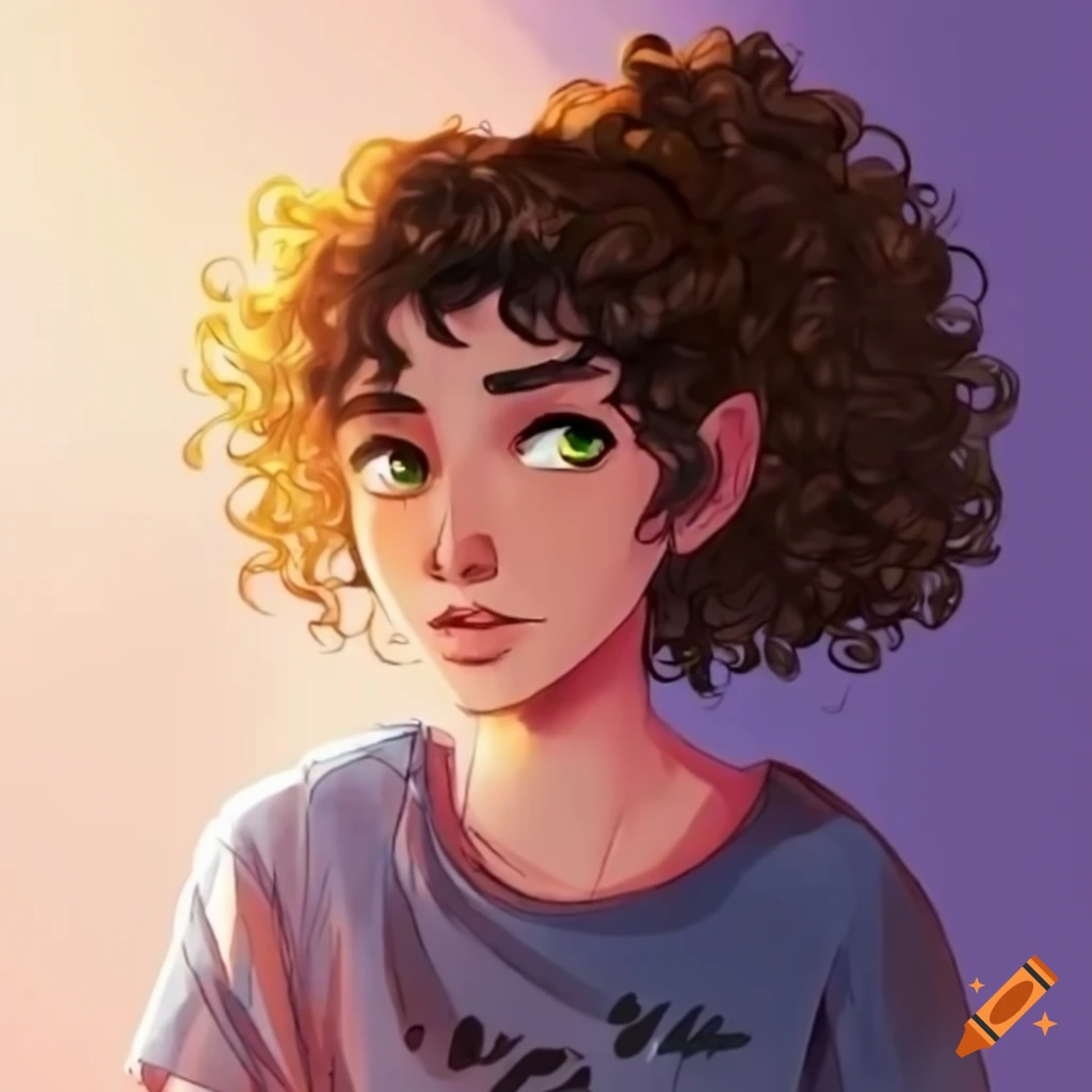 Percy Jackson child of Athena with brown curly hair and gray eyes ...