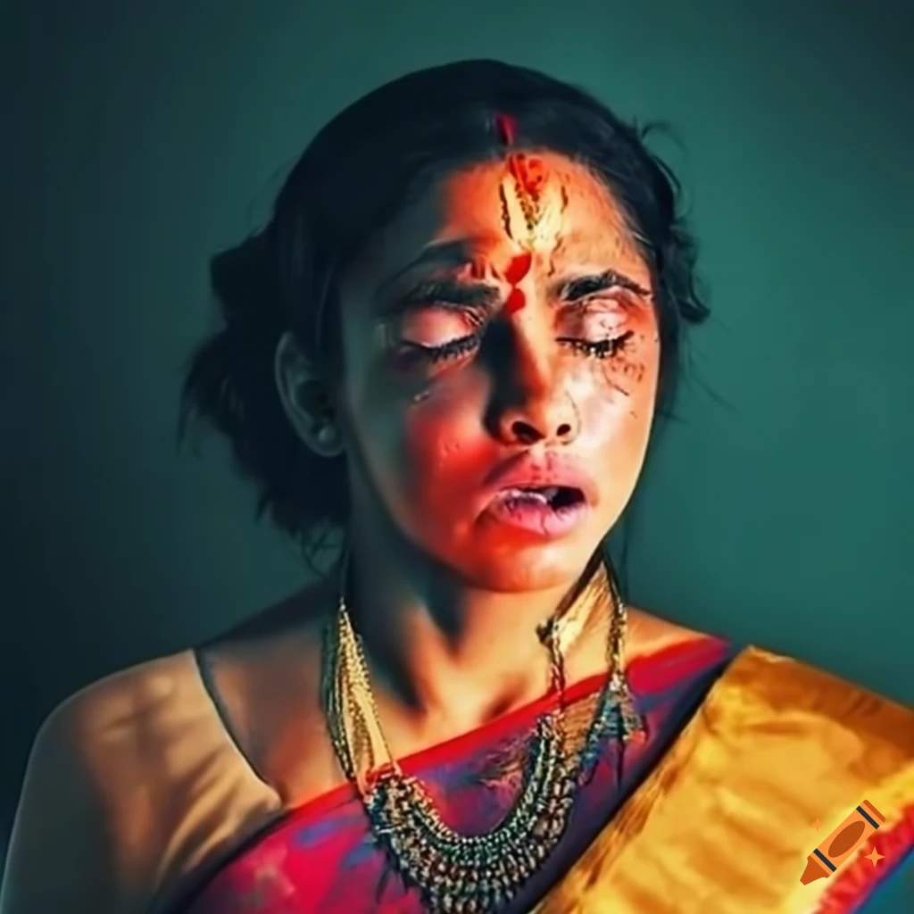South indian female fighter with expressive bruised face on Craiyon