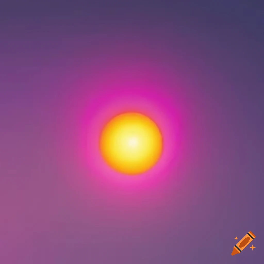 Neon sun in pink and yellow colors on Craiyon