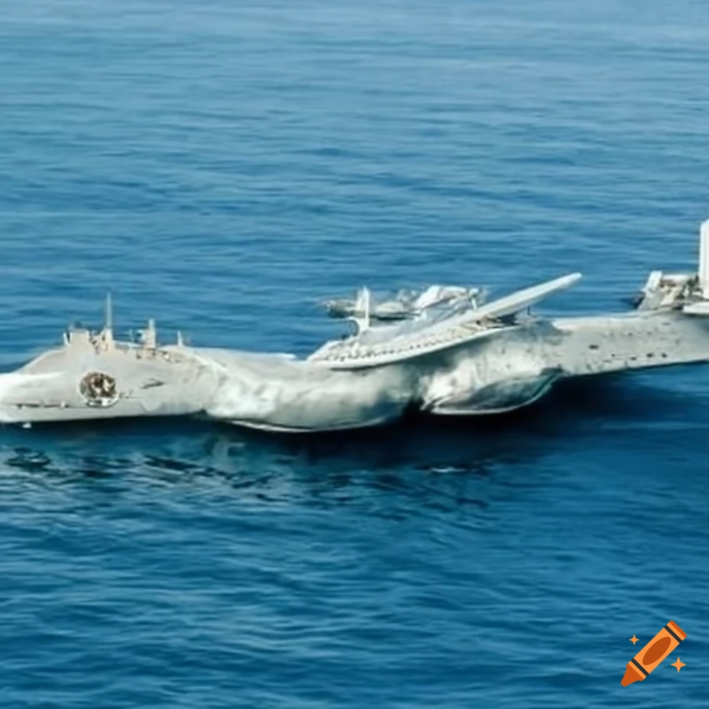 Ekranoplan caspian sea monster on Craiyon