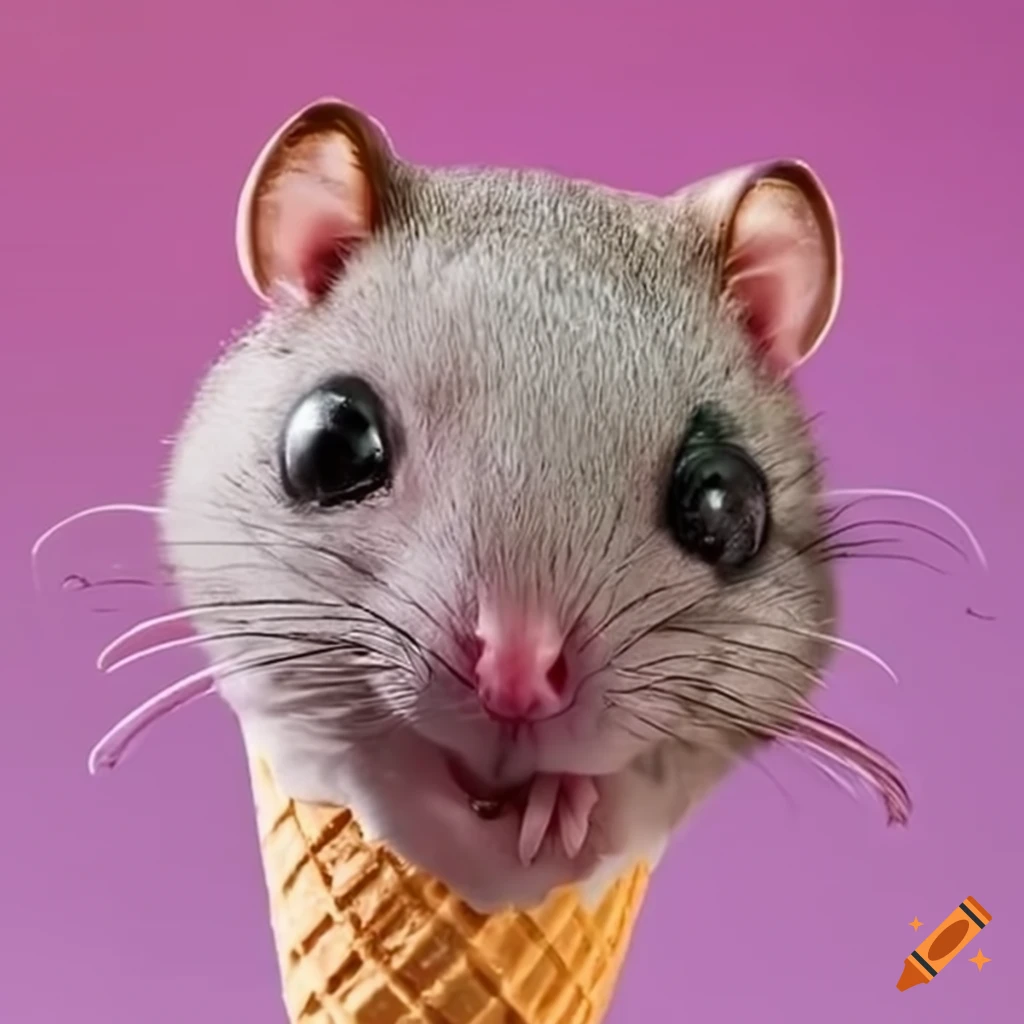 Rodent-shaped ice cream dessert on Craiyon