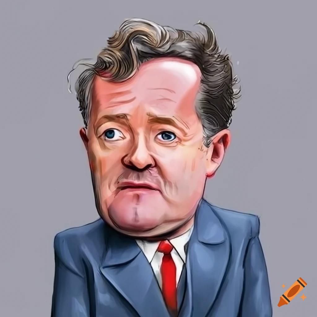 Cartoon caricature of piers morgan on Craiyon