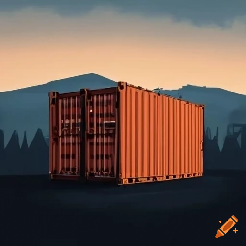 Building made of connected shipping containers on Craiyon