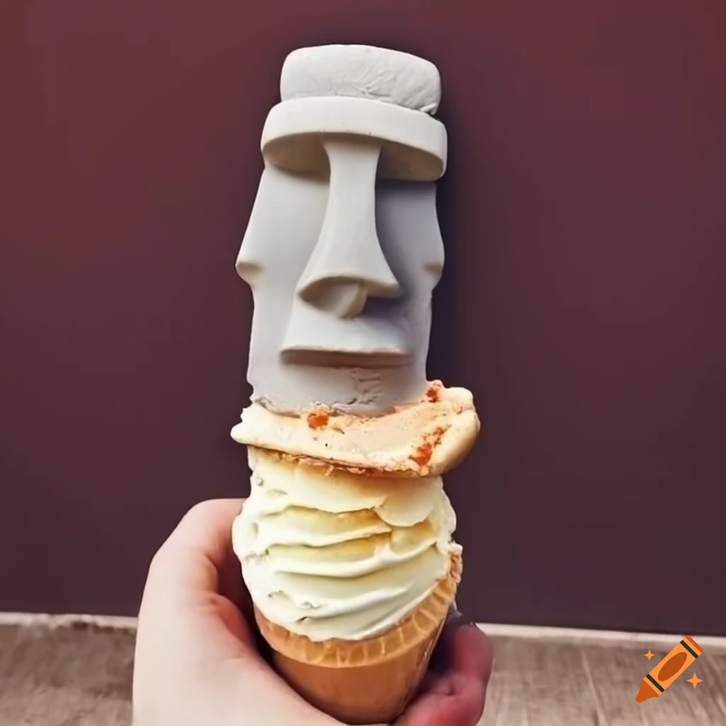 Moai ice cream emoji on Craiyon