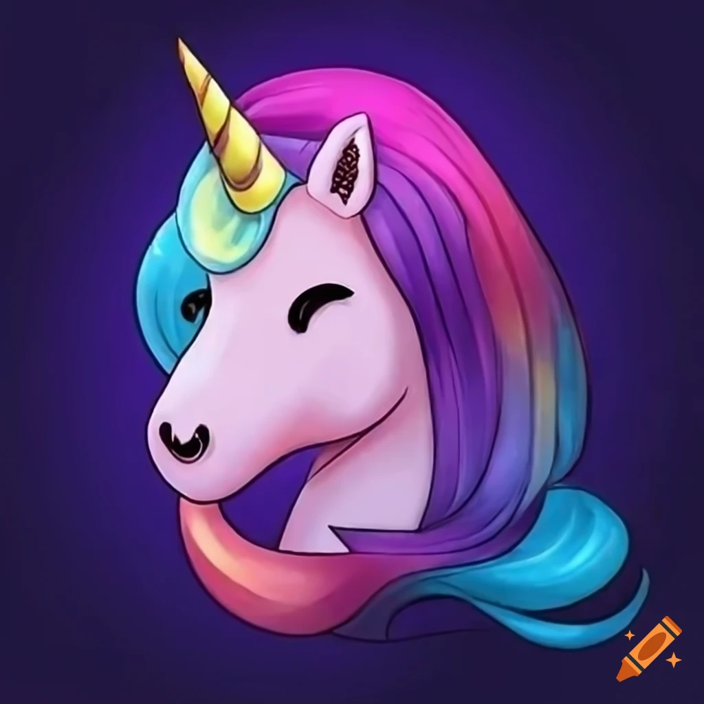 Colorful unicorn in a sparkly rainbow scene on Craiyon