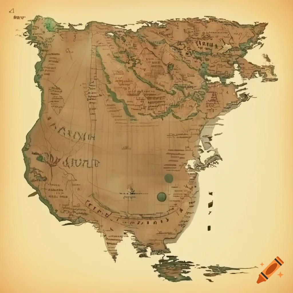Lord of the rings style map of north america on Craiyon