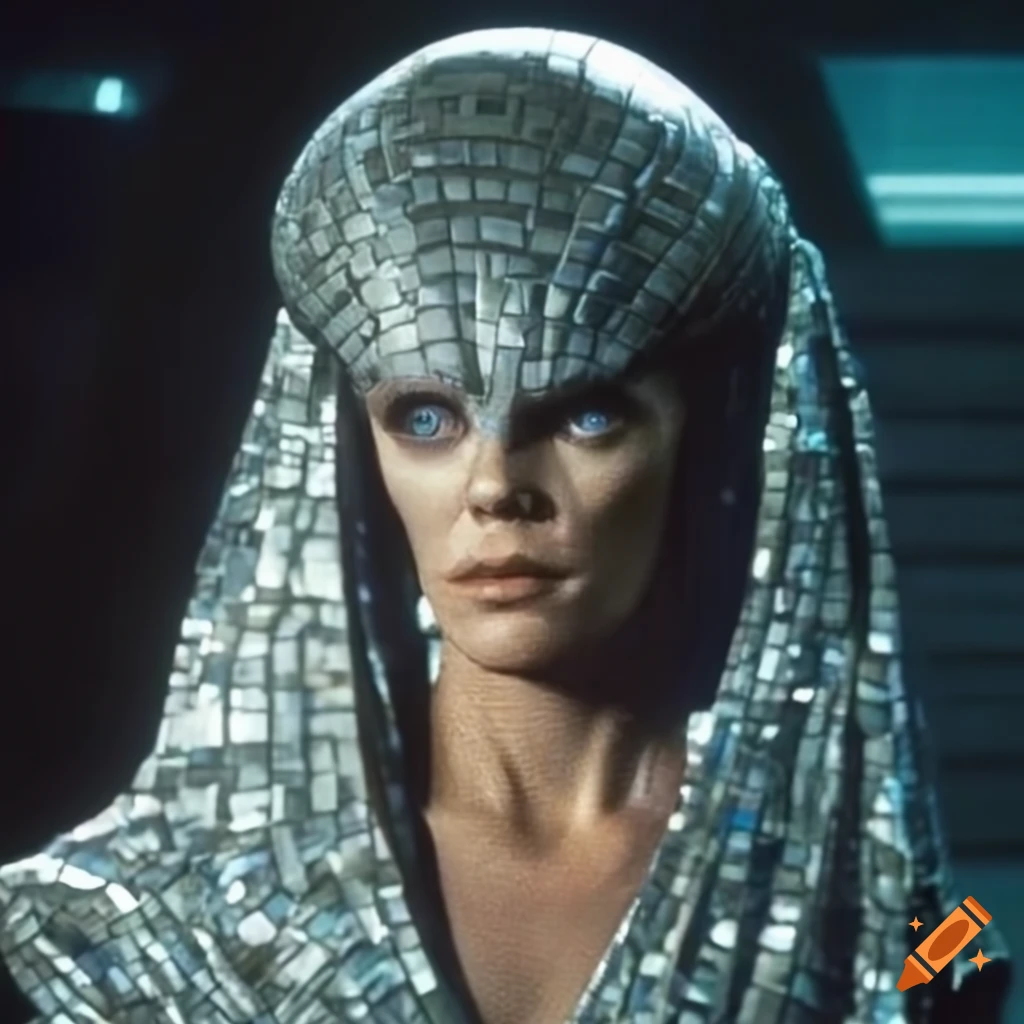 Giant aliens in silver mosaic robes and veils from star trek original ...
