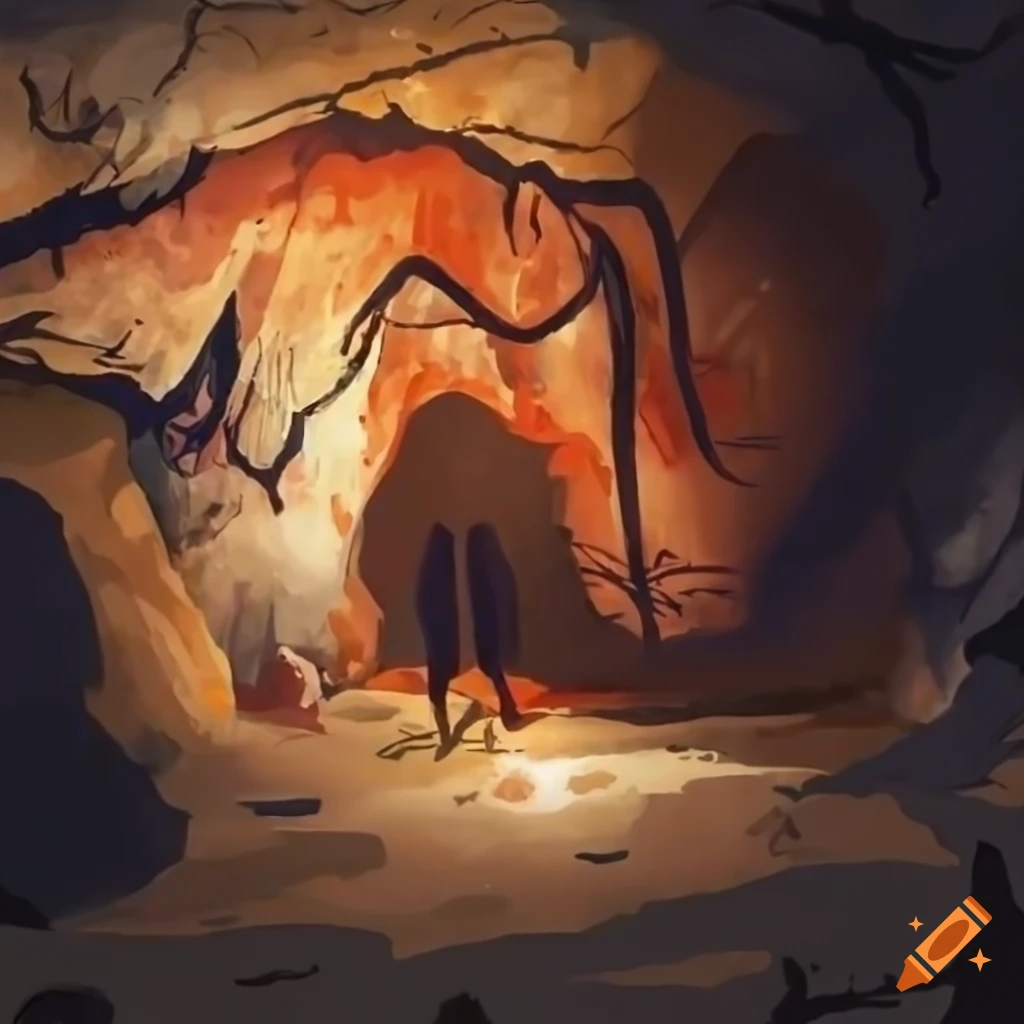 Cave paintings of among us characters on Craiyon