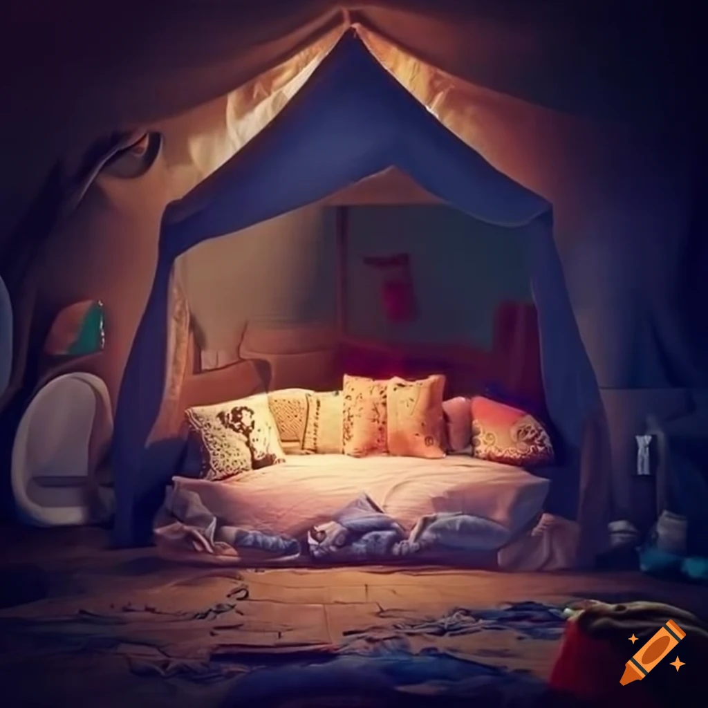 Big pillow fort on Craiyon