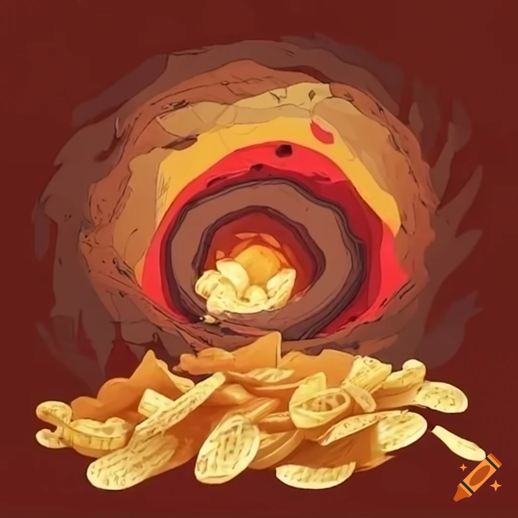 Potato chips being thrown into the pit of sarlacc on Craiyon
