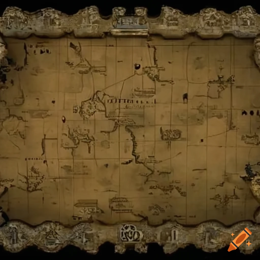 Detailed treasure map on Craiyon