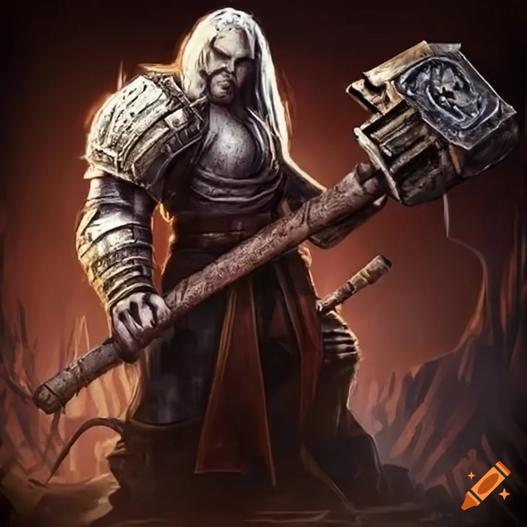 Rune warrior with a hammer on Craiyon