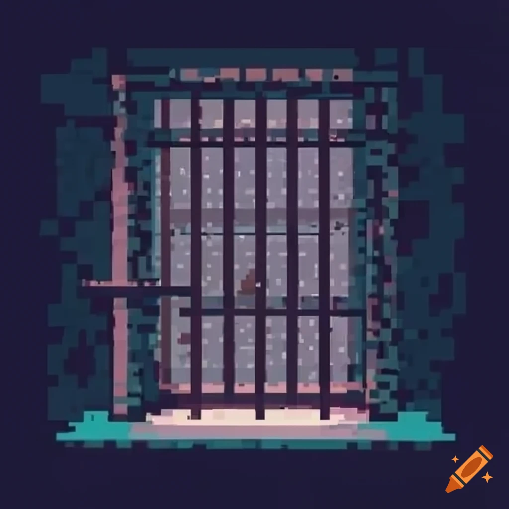 Pixel prison grate on Craiyon