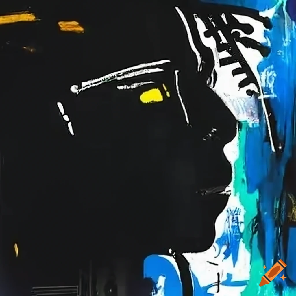 Portrait of jm basquiat the radiant child in afrofuturism style on Craiyon