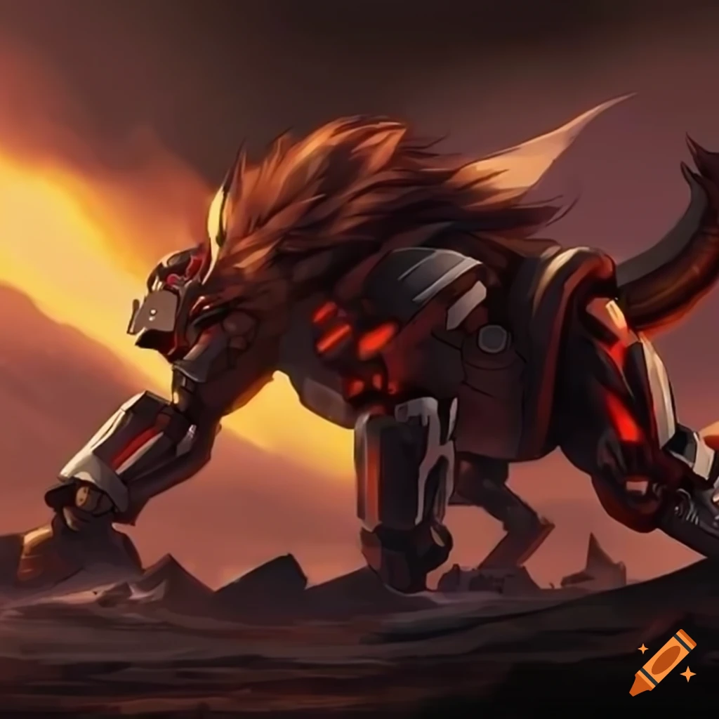 Big mecha lion on Craiyon
