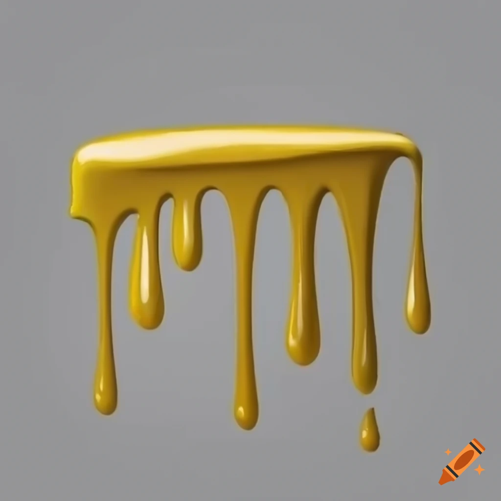 Yellow paint dripping on a white background on Craiyon