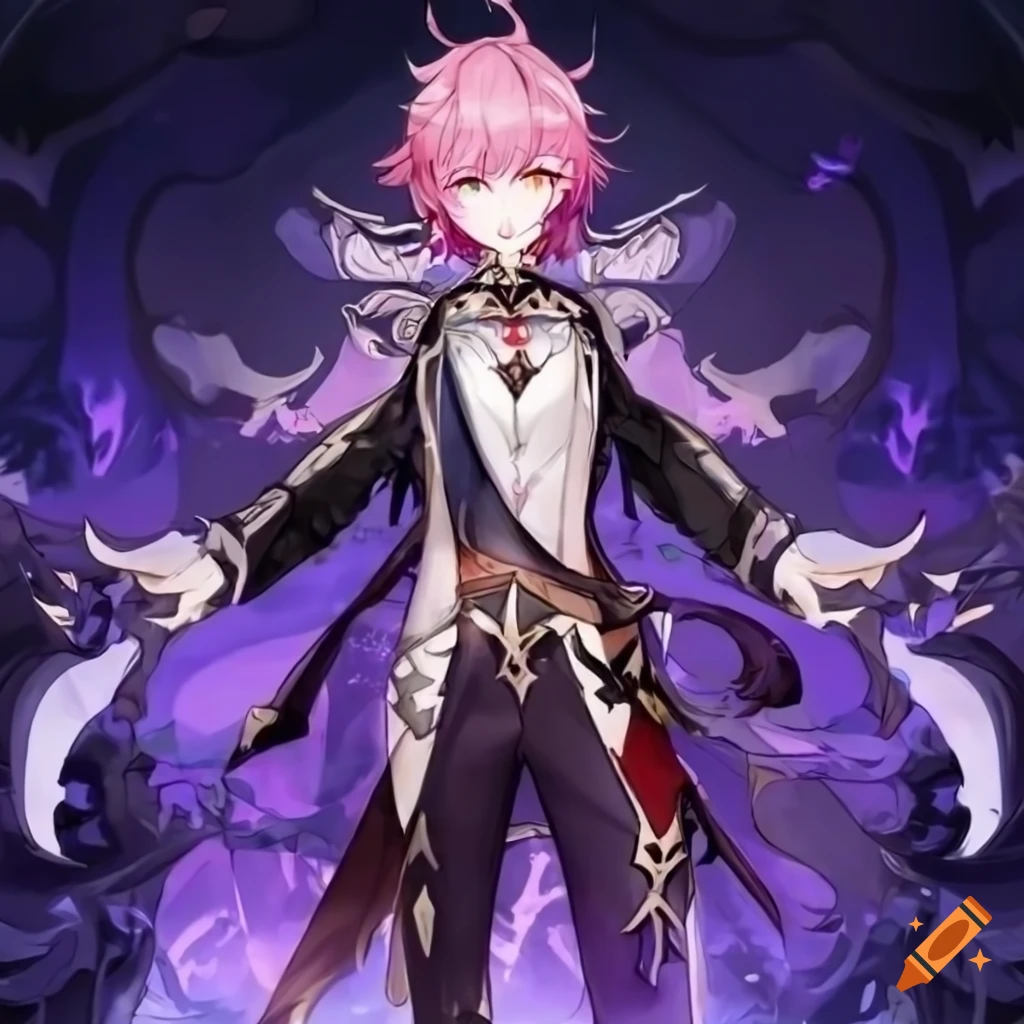 Male original character design sheet with demon features and intricate ...