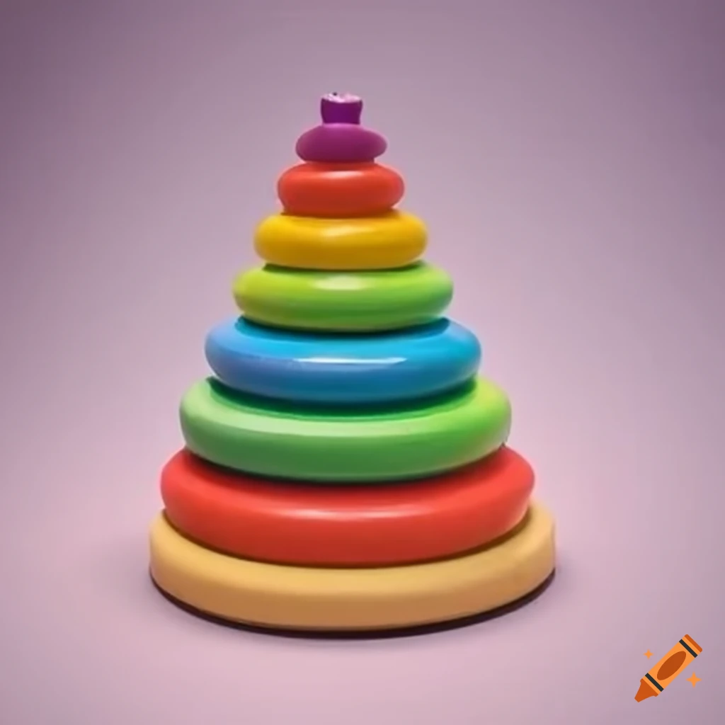 Toy pyramid made from circles on Craiyon