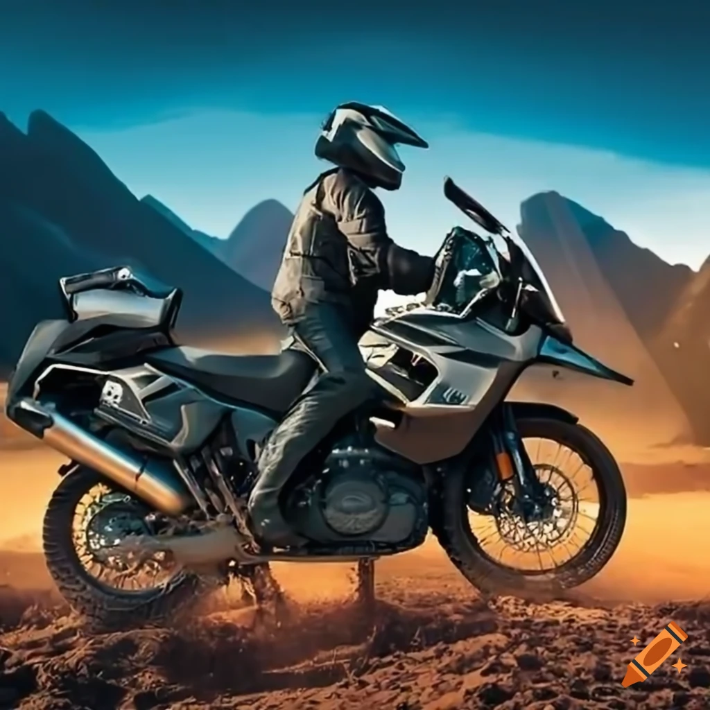 Adventure motorcycle on Craiyon