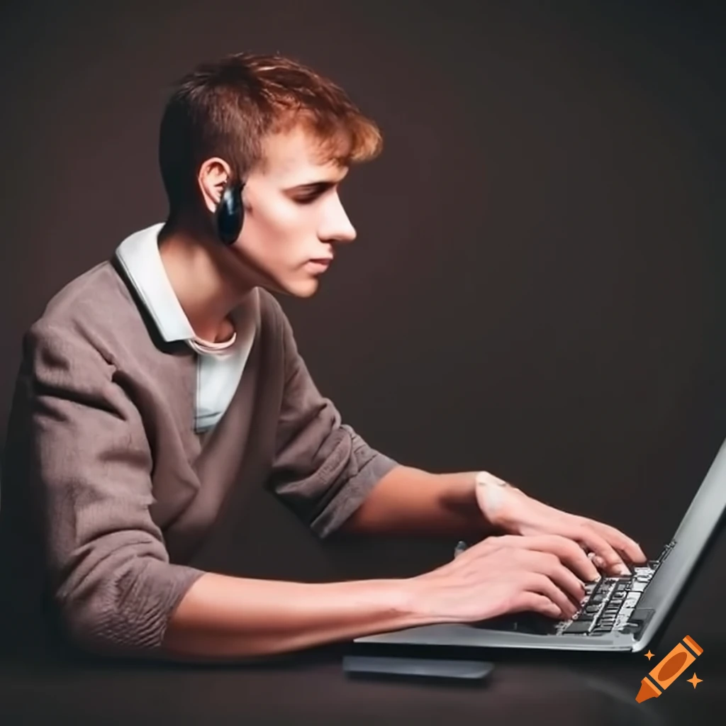 Man receiving technical support for his pc from a young technician on ...