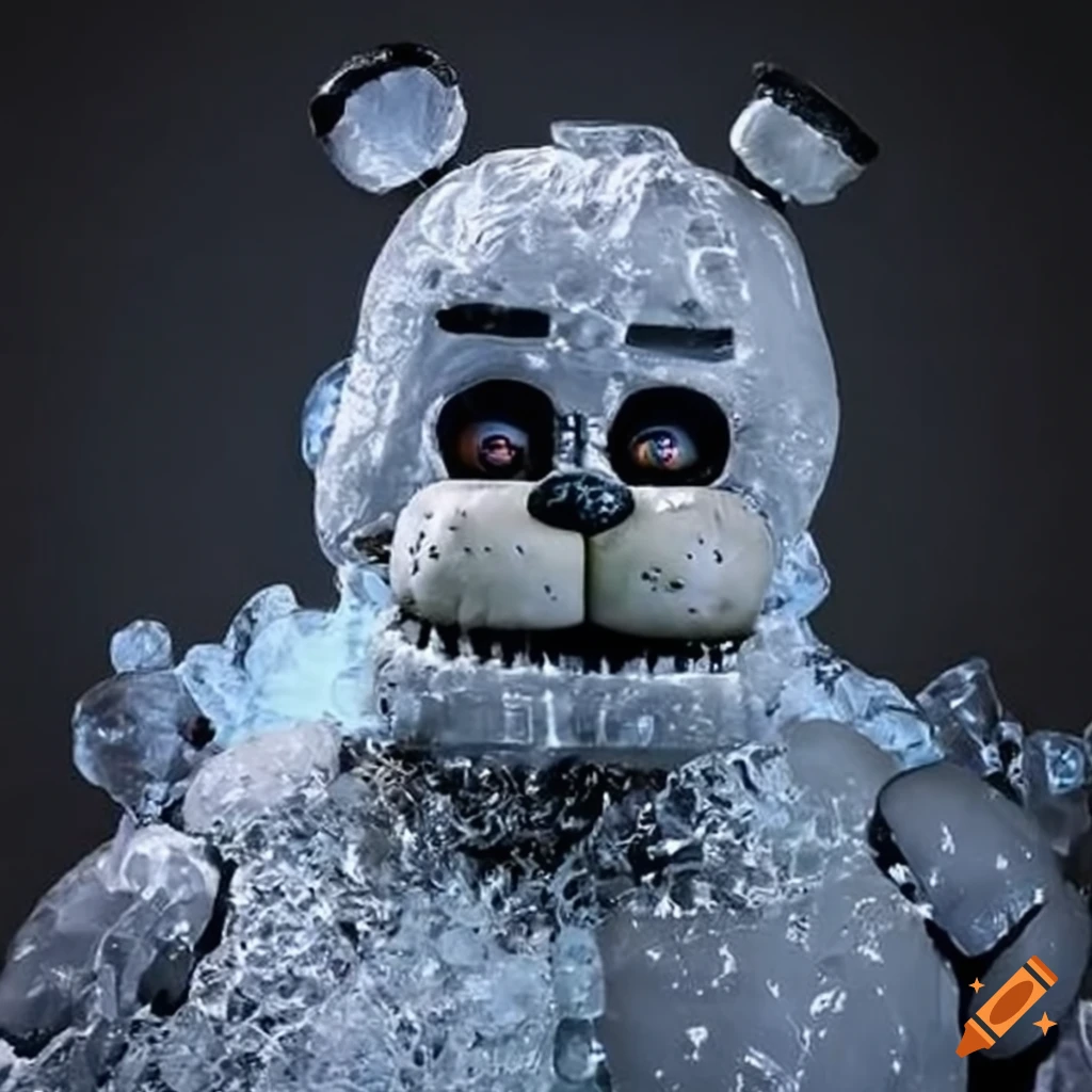 Freddy covered in ice on Craiyon