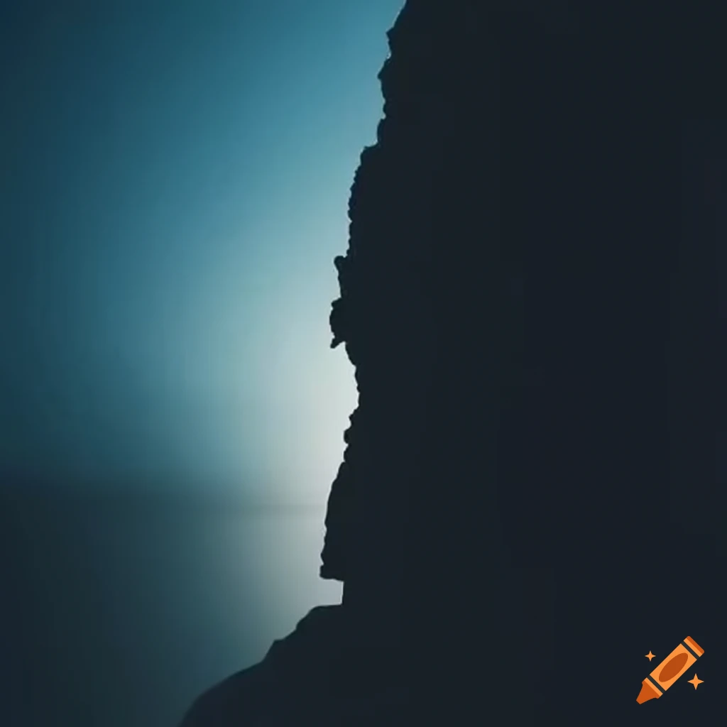 Powerful cliff face shadow on Craiyon