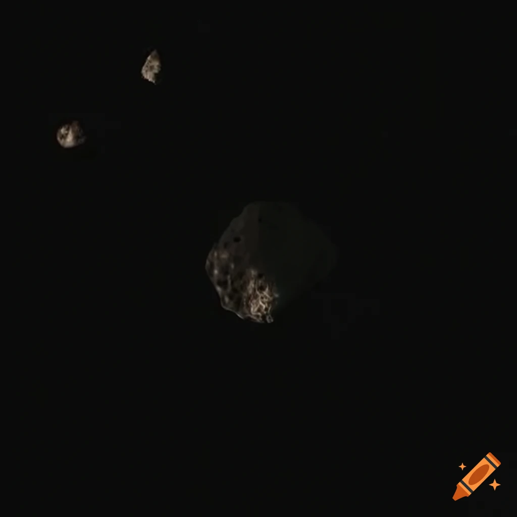 Dark asteroid in space on Craiyon