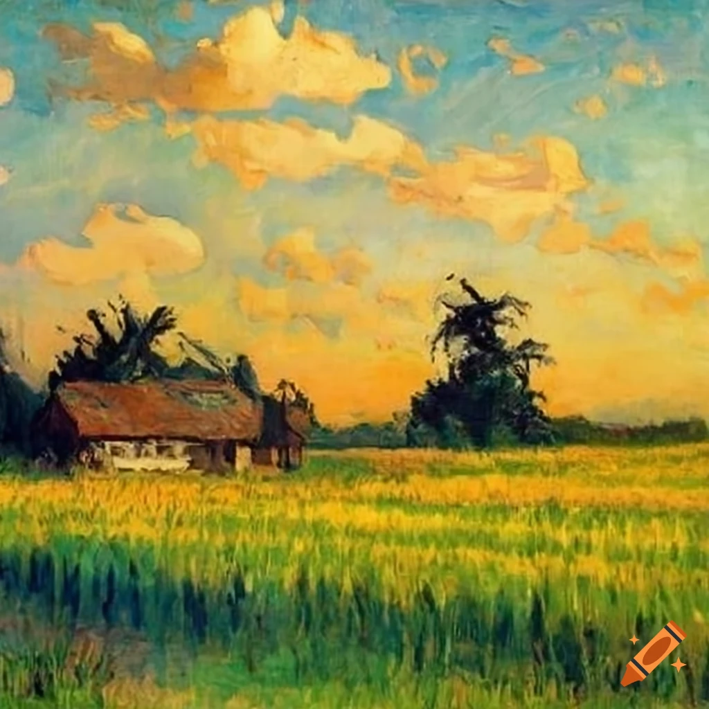 Impressionist painting of philippine rice fields on Craiyon
