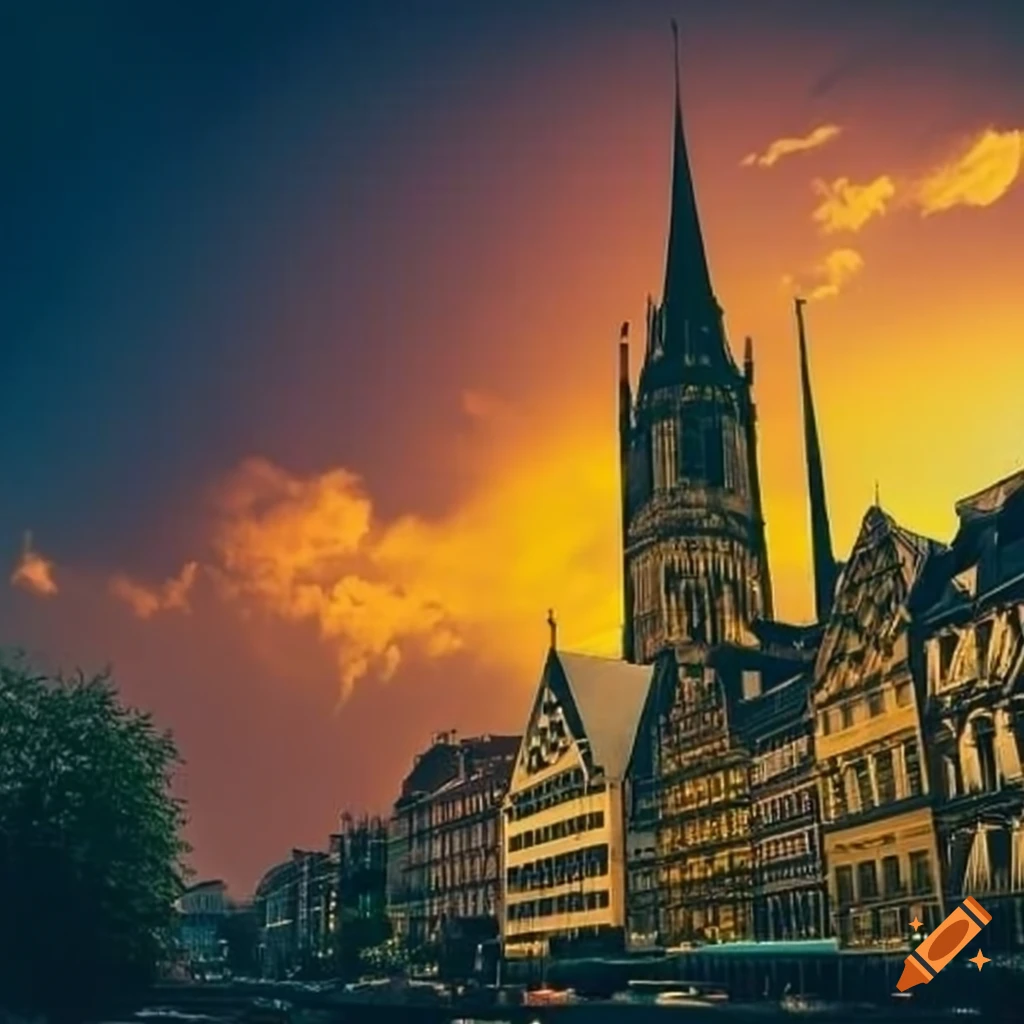 Scenic view of dortmund in summer on Craiyon