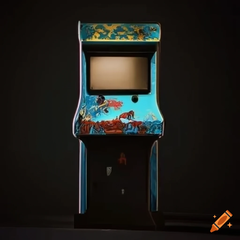 Old square tv screen of an arcade cabinet on Craiyon