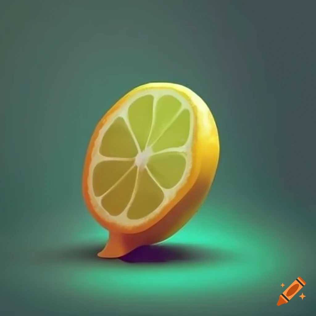 Stylized lemon representing energy, freshness, and positivity in a ...