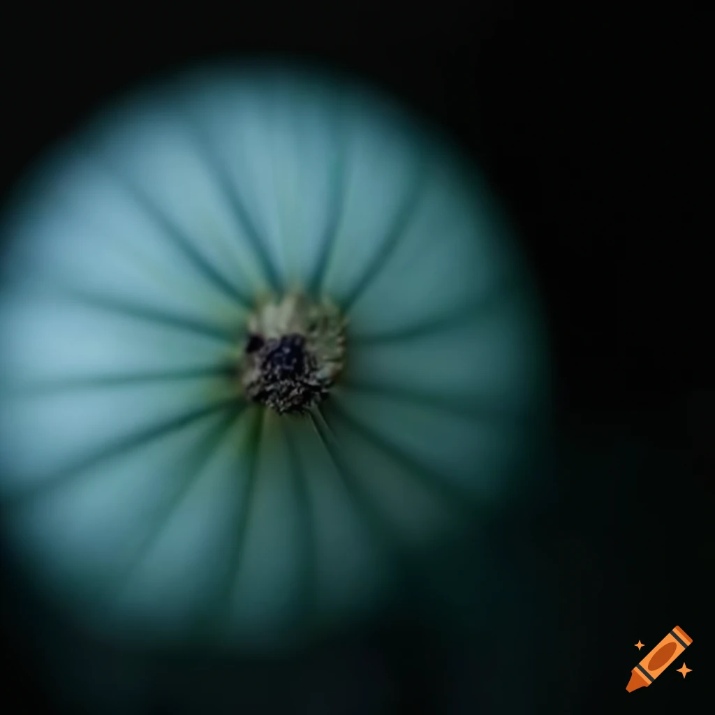 Close-up of a wild onion with a cyan hue on Craiyon