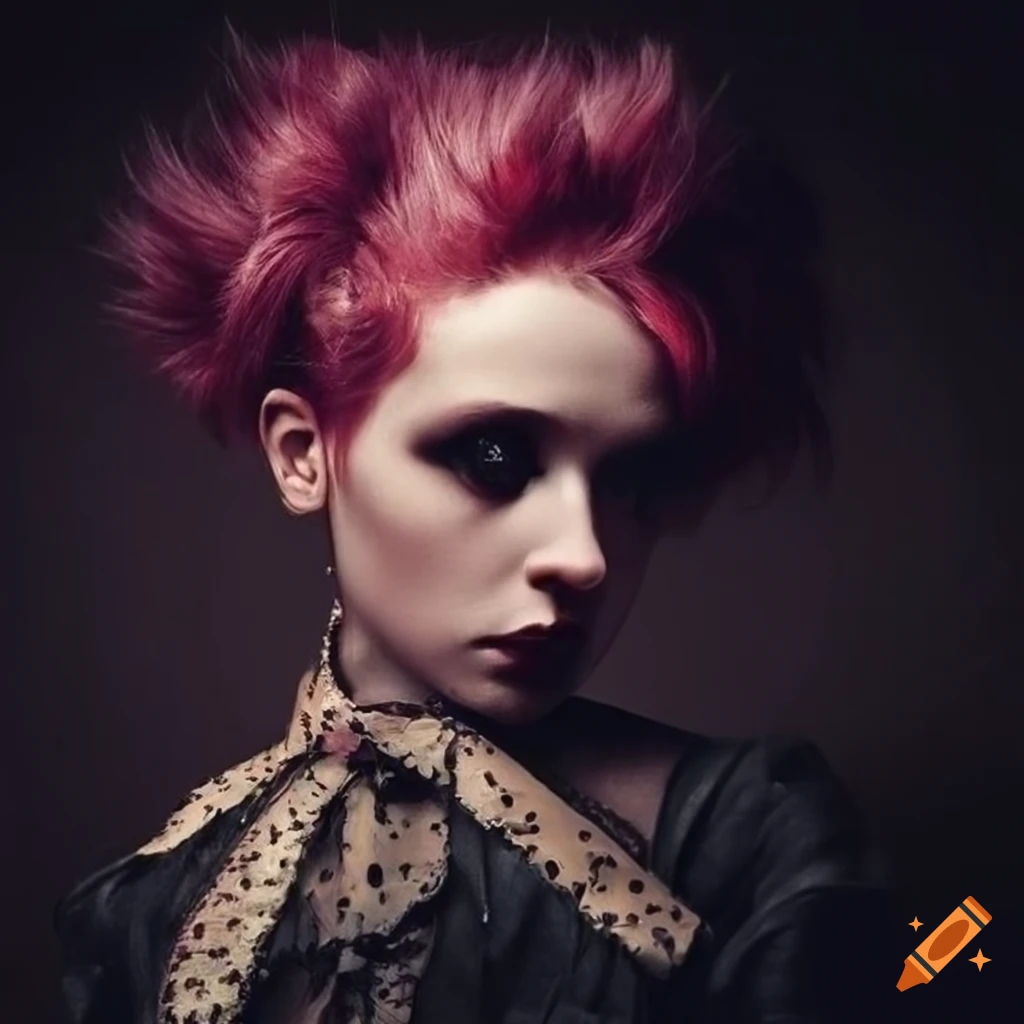 Androgynous person in whimsigoth punk style on Craiyon
