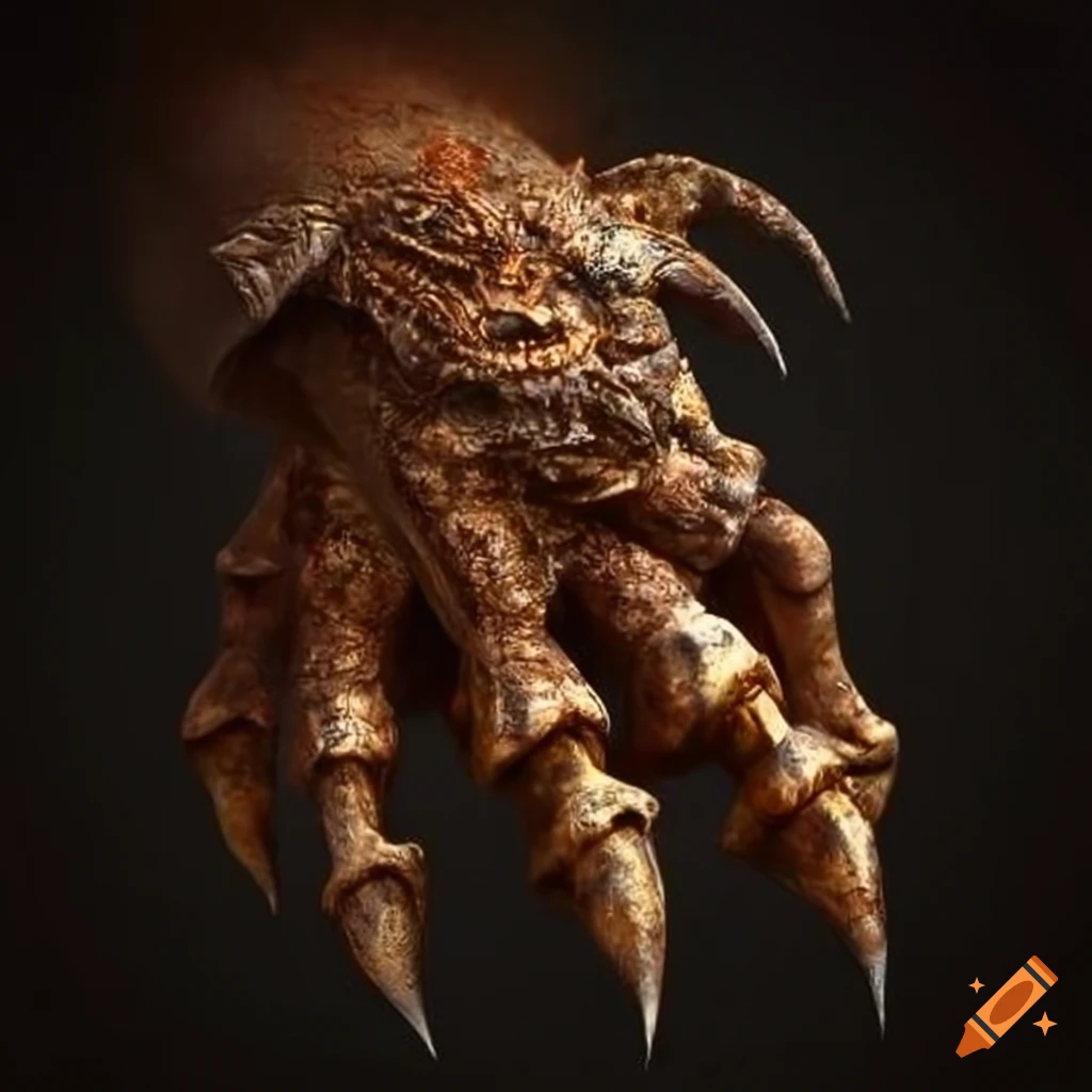 Rusty right dragon claw with sharp claws on Craiyon