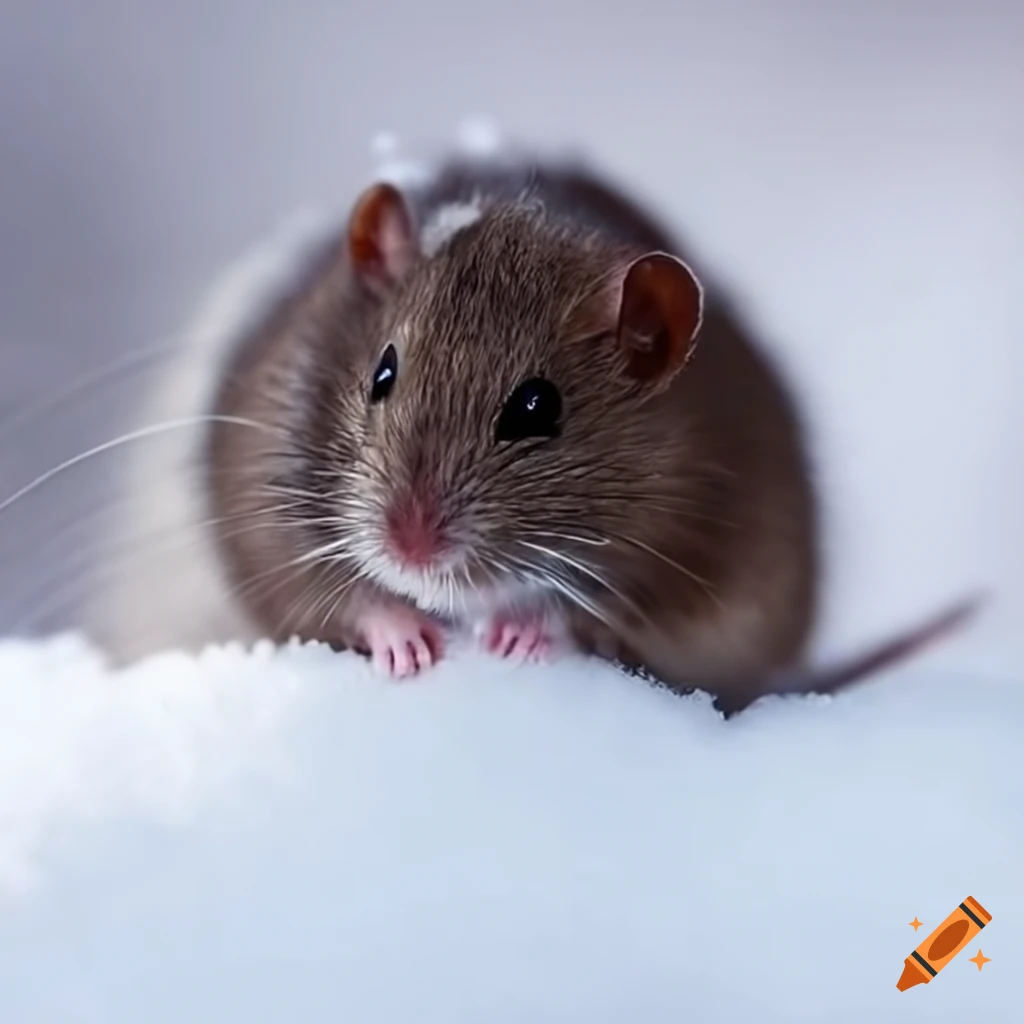Rat freezing in snow on Craiyon