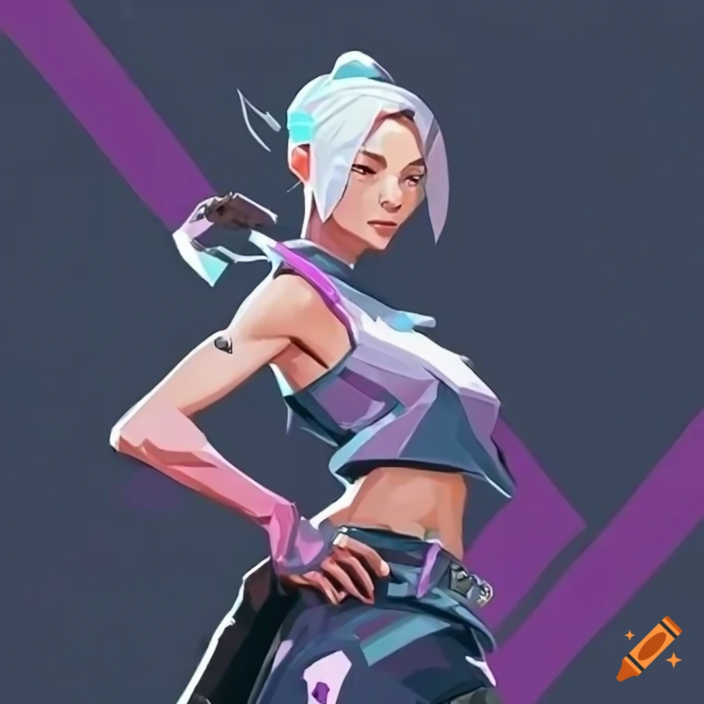 Jett valorant wearing the pink gentlemates (m8) jersey on Craiyon