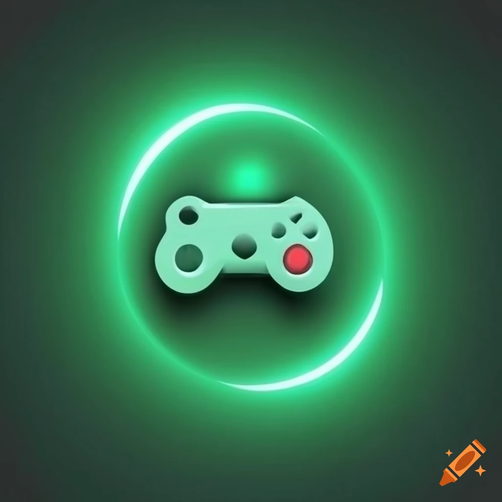 Button logo for game interface selection with light and dark green ...