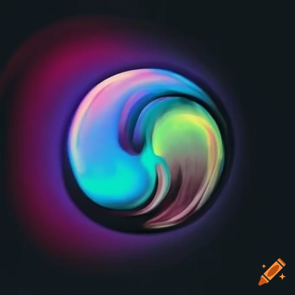 Colorful yin yang symbol on Craiyon